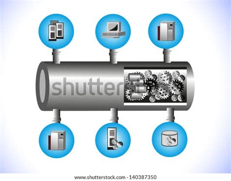 This Vector Illustrates How Middleware Distributed Stock Illustration