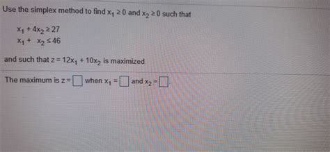 solved use the simplex method to find x 30 and x 20 such
