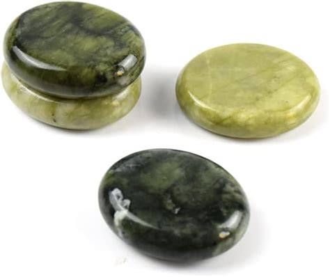 Windfulogo 4pcs Hot Massage Stones Set Green Jade Heated