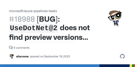 Bug `usedotnet2` Does Not Find Preview Versions With `globaljson` · Issue 18988