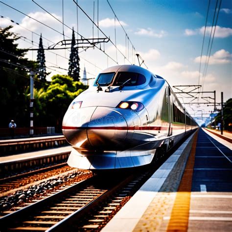 Bullet Train High Speed Mass Transit Railway Public Transport Stock Illustration Illustration