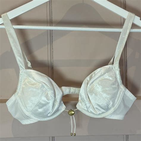 Wonderbra White Bra Size 36a Gorgeous Gold Metal Depop