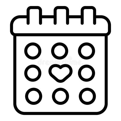 Vector De Esquema De Icono De Calendario De Boda Fiesta De Ceremonia