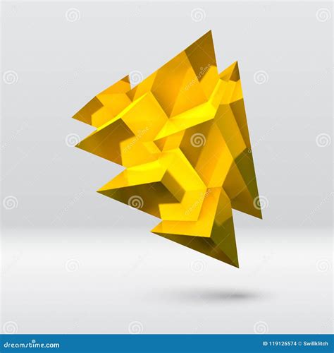 Abstract Golden Crystal With Overlapping Pyramids Stock Vector
