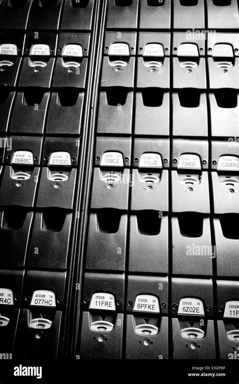 Detail Of Data Center With Hard Drives Stock Photo Alamy