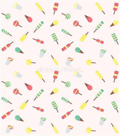 Vector Seamless Pattern From Ice Creams Stock Illustration