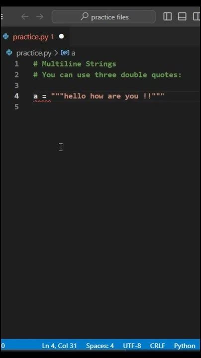 Multiline Strings Python Code Coding Learnpython Pythonforbeginners Youtube