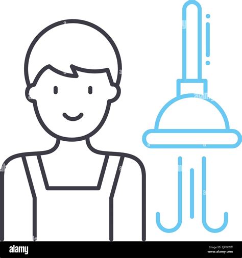 Electrician Line Icon Outline Symbol Vector Illustration Concept Sign Stock Vector Image