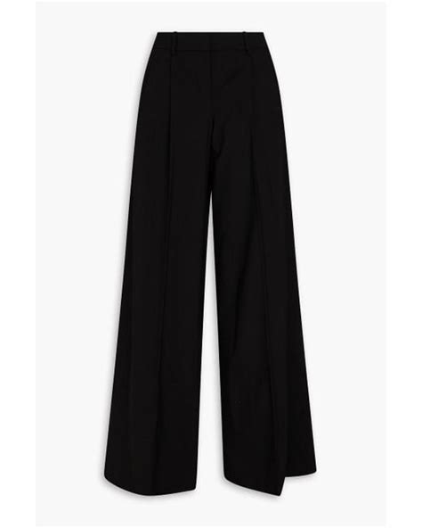 Theory Pleated Wool Blend Wide Leg Pants In Black Lyst Uk