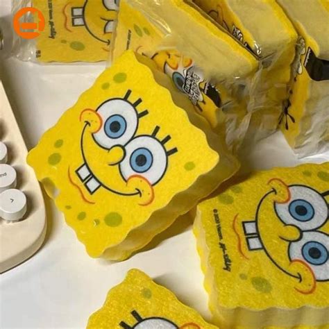 Double Sided Cleaning Spongebob Dishwashing Sponge Kitchen Strong Water