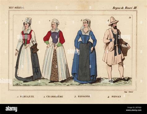 Servant Girl Chambermaid And Female Peasant And Male Peasant Of