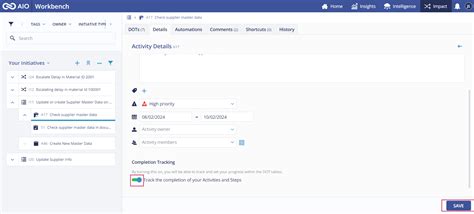 Completion Tracking Aioneers Help Center