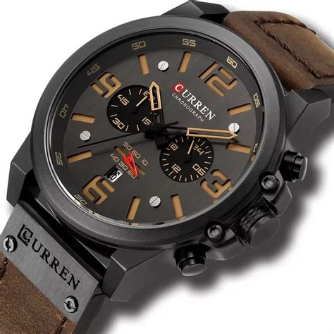 Ripley RELOJ CURREN HOMBRE CUARZO 8314 ELEGANTE PULSERA CUERO CRONOGRAFO