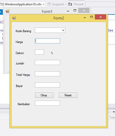 Cara Memberikan Fungsi Menampilkan Form Lain Pada Button Pada Visual