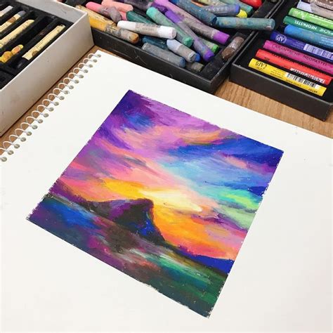 ©️크레용토끼 On Instagram ๑･̑ ･̑๑🧡💜 크레용토끼 크레파스 오일파스텔 그림 그림일기