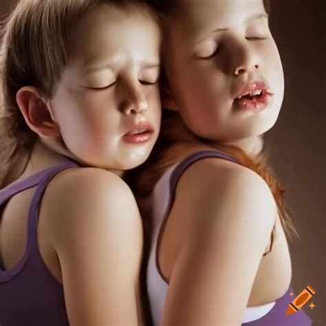 Young Katharine Hepburn And Her Twin Sister Sleeping With Arms Overhead