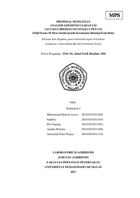Contoh Proposal Metodologi Penelitian