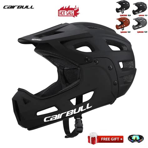 Cairbull 풀 페이스 사이클링 헬멧 Mtb 자전거 모자 자전거 헬멧 산악 스포츠 안전 자전거 모자 라이트 일체형 몰드 Aliexpress