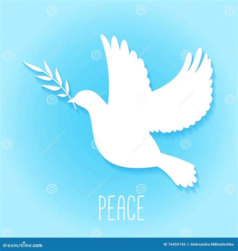 Peace Dove With Olive Branch Stock Vector Illustration Of Laurel