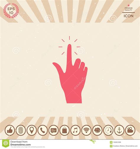 Tecleo De La Mano Icono Ilustración Del Vector Ilustración De Apuntar