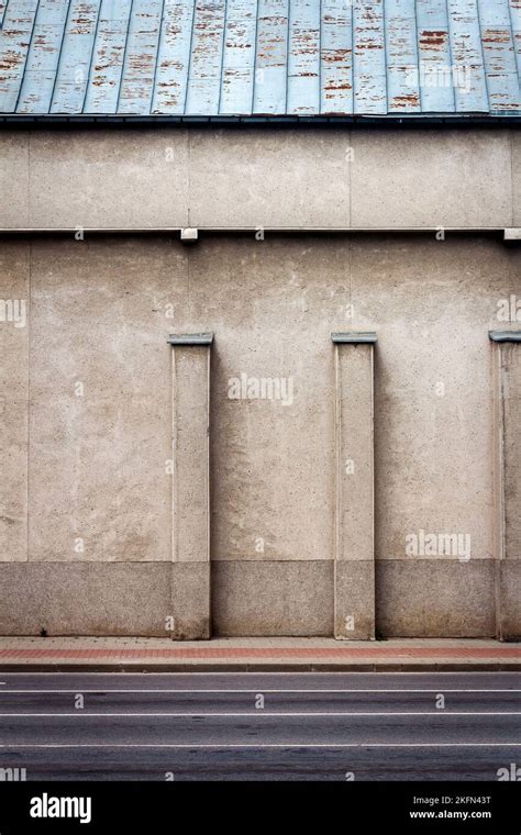 Aged Weathered Street Wall With Some Columns Stock Photo Alamy