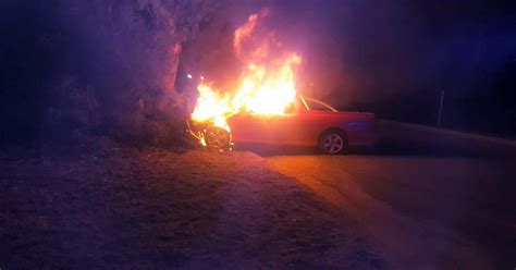 Gunnedah Car Crash Car Collides With Tree Bursts Into Flames On