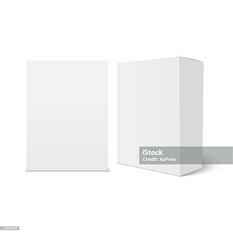 White Blank Cardboard Package Boxes Mockup Vector Illustration Stock
