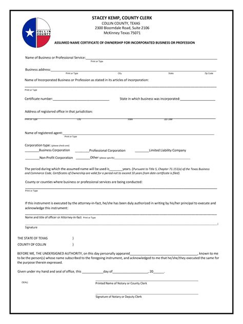 Assumed Name Certificate Dallas Fill Out And Sign Online Dochub
