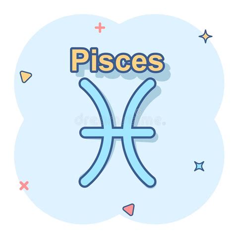 Vector Cartoon Pisces Zodiac Icon In Comic Style Astrology Sign