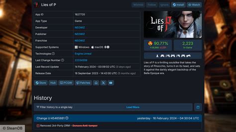 Stellar Soulslike Lies Of P Drops Denuvo And Its On Sale Right Now
