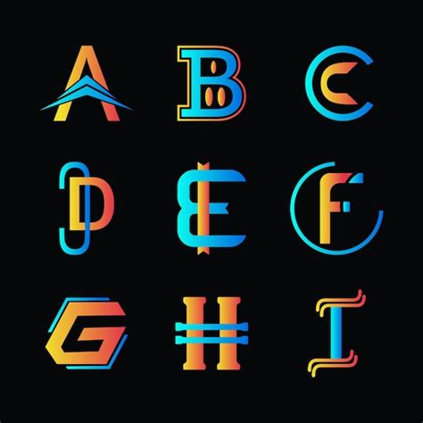 Satz Von Alphabet Symbol Premium Vektor