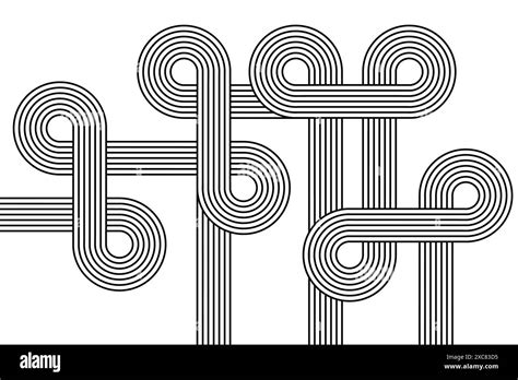 Geometric Lines Of Arches And Circles Of Twisted Abstract Shapes