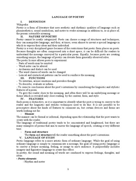 Poetry Pdf Poetry Metre Poetry