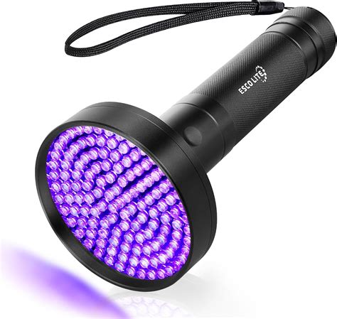 Esco Lite Linterna Uv De Luz Negra 100 Led Blacklight Y 128 Led