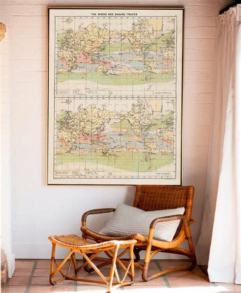 Vintage Sailing Map The Winds And Sailing Tracks Sailing Ts