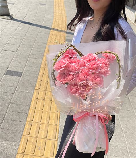 히트 가정의 달 카네이션 하트 꽃다발 배민 장보기∙쇼핑