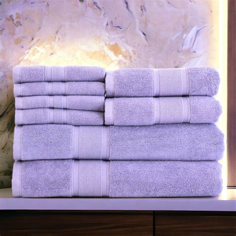 White Classic Luxury Bath Towel Set Of 8 Pieces 100