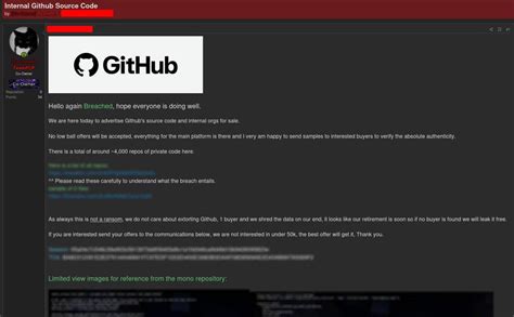🚨 Data Breach Alert Github 🇺🇸🚨 📢 A Threat Actor Claims To Be Selling