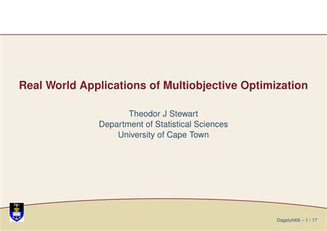 Pdf Real World Applications Of Multiobjective Optimization