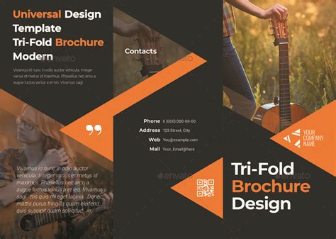 Universal Tri Fold Brochure With Triangular Design Elements Print