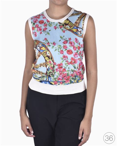 Blusa Dolce Gabbana Original Seda Estampada Feminina