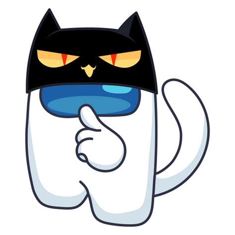 Among Us Blue Cat Character Sits Sticker Sticker Mania