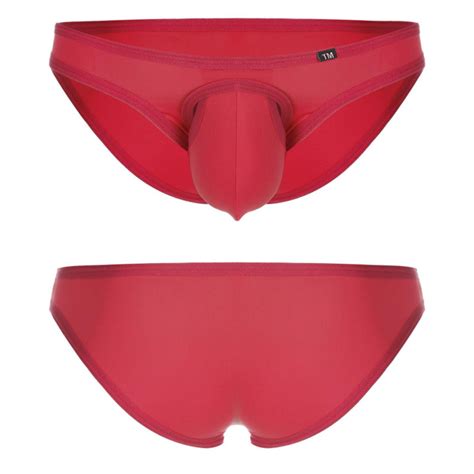 Mens Underwear Briefs Sexy Bulge Enhancing Ball Pouch Low Rise Bikini