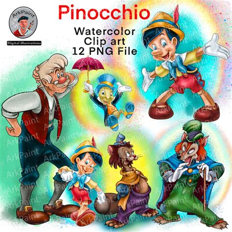 Pinocchio Png Clipart Pinocchio Png Watercolor Clipart Etsy