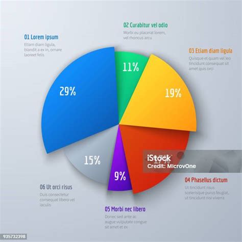 비즈니스 프레 젠 테이 션 및 사무에 대 한 3 차원 원형 정보 차트 Infographic 벡터 요소 개념에 대한 스톡 벡터