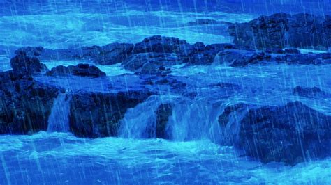 Heavy Rain Big Ocean Waves Rainstorm Sounds White Noise For