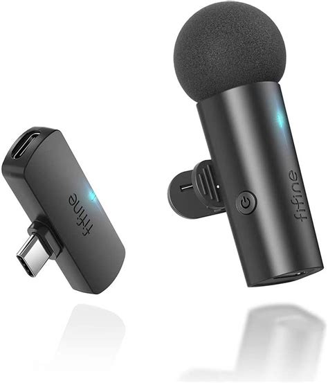 FIFINE Wireless Lavalier Lapel Microphone System For Phones Tablets GHz Cordless Condenser