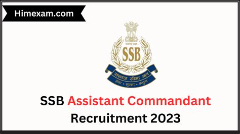 Ssb Assistant Commandant Recruitment 2023 Notification And Application