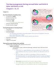 EXAM 2 Labor And Intrapartum AutoRecovered Docx Nursing Management