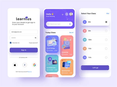 E Learning Mobile App Ui Design Behance